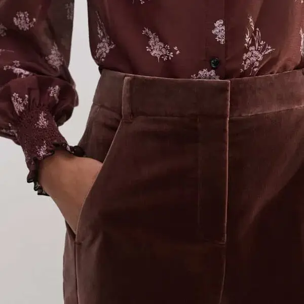 ME+EM Velvet Kick Flare Trousers