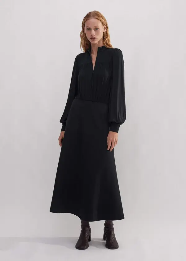 ME+EM Gather Detail Midi Dress