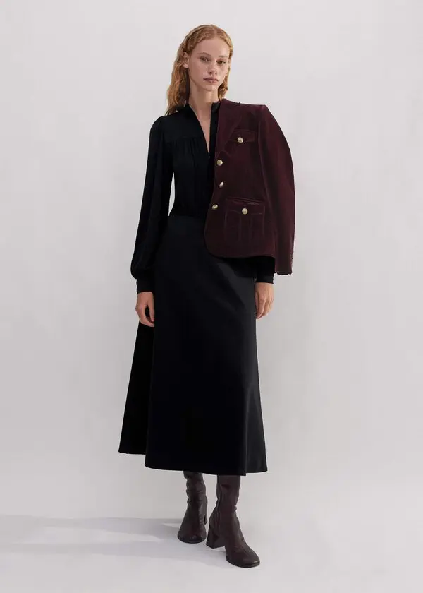 ME+EM Gather Detail Midi Dress
