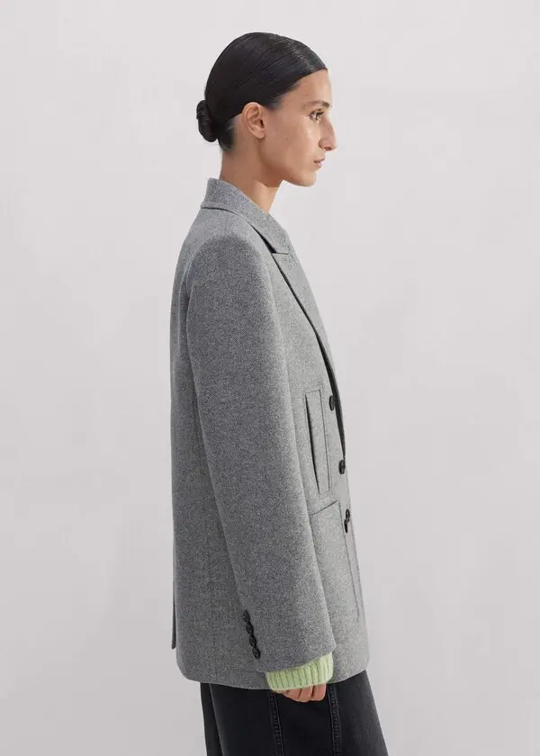 ME+EM Wool-blend Herringbone Relaxed Jacket