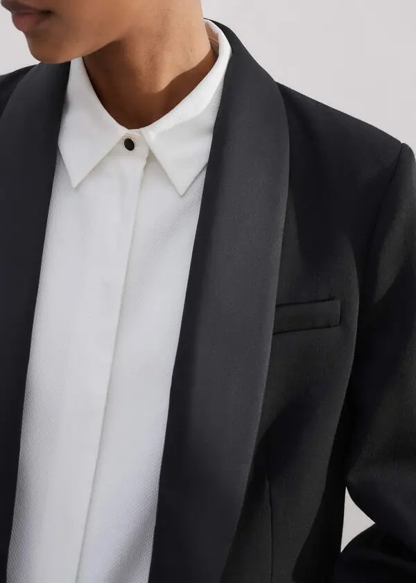 ME+EM Forever Shawl Collar Crop Tux Jacket