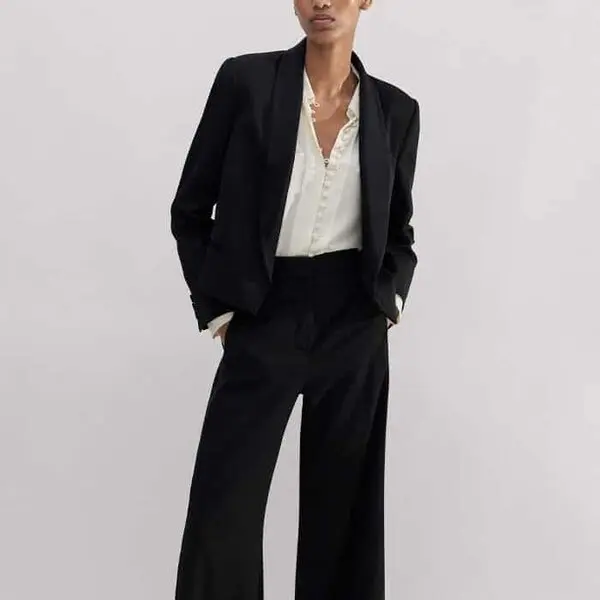 ME+EM Forever Shawl Collar Crop Tux Jacket