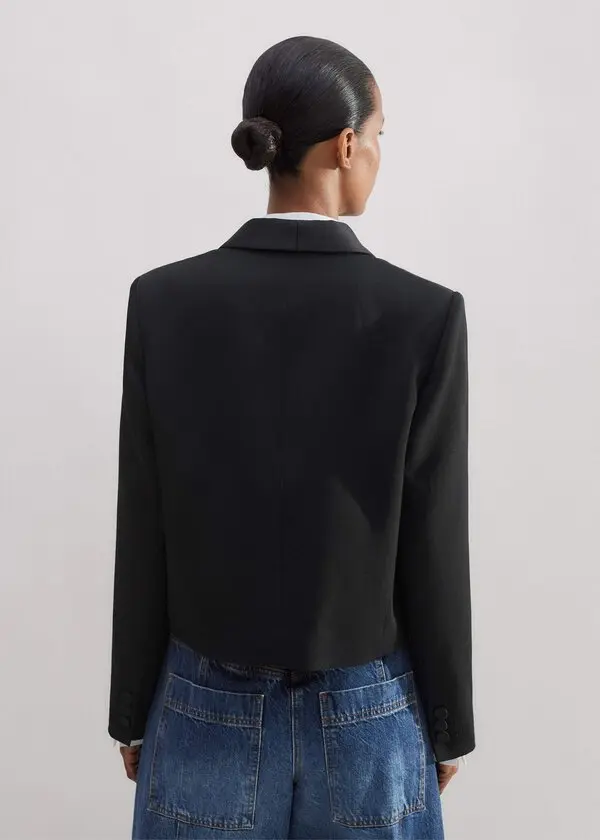 ME+EM Forever Shawl Collar Crop Tux Jacket