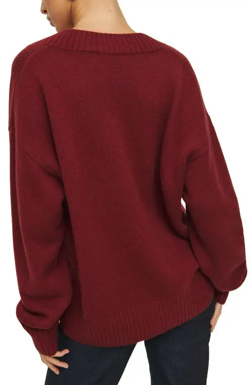 REFORMATION Jadey Oversized Cashmere Sweater - Chianti
