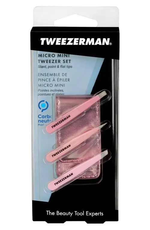 TWEEZERMAN Micro Mini Tweezer Set - Pink