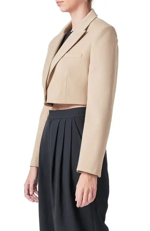 GREY LAB Cropped Blazer - Beige