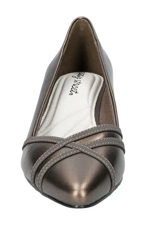 EASY WORKS BY EASY STREET Lotus Pointed Toe Pump - Pewter