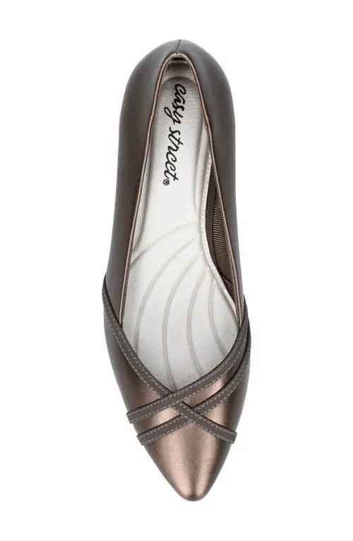 EASY WORKS BY EASY STREET Lotus Pointed Toe Pump - Pewter