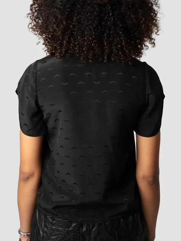 Zadig&Voltaire Tiffiny Jac Wings Silk Short-sleeve Blouse