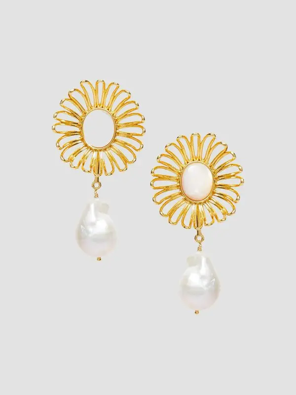 Lele Sadoughi The Met X Renoir Daisy 14k -plated & Faux Pearl Drop Earrings - Gold