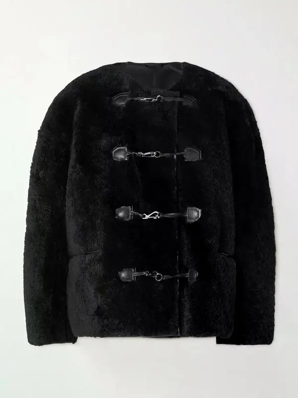 TOTÊME - Leather-Trimmed Shearling Jacket