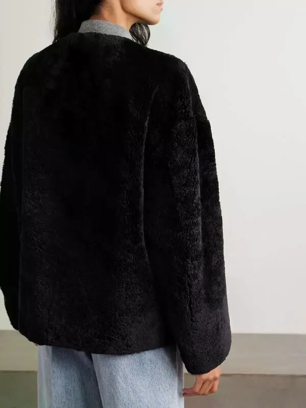 TOTÊME - Leather-Trimmed Shearling Jacket