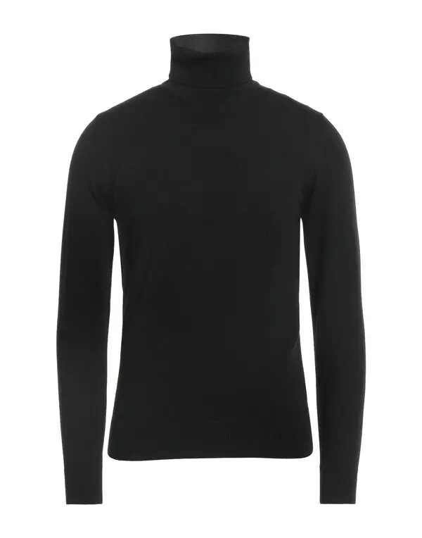 Alpha Studio Turtleneck Merino Wool Top - Black