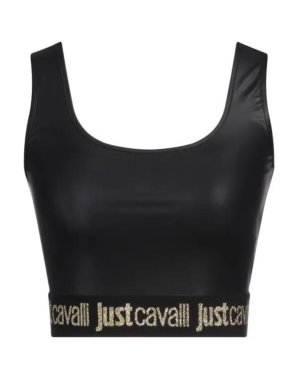 Just Cavalli Metallic Logo Sports Top - Black