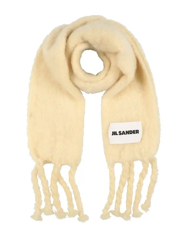 JIL SANDER Scarf Mohair Wool, Wool, Polyamide - Beige