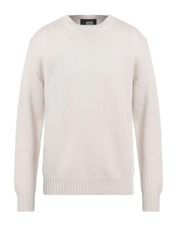 Alpha Studio Merino Wool Sweater - Off White