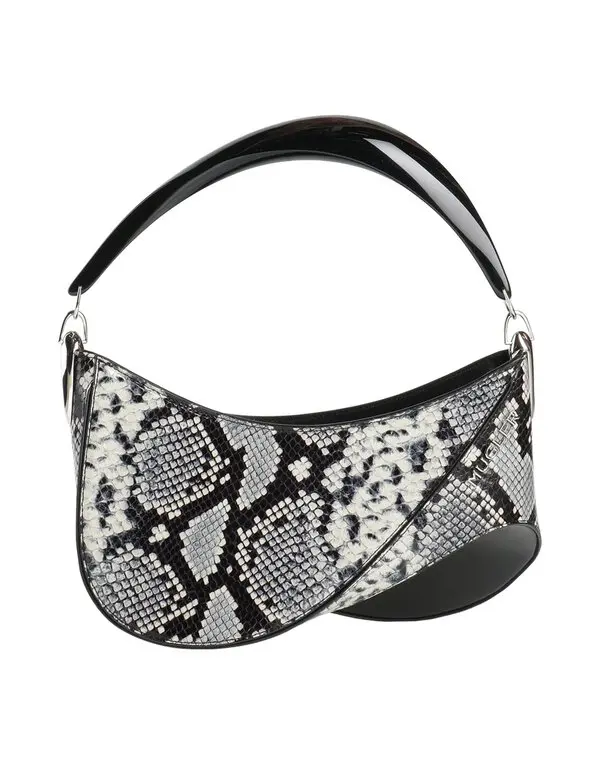 MUGLER Calfskin Saddle Bag - Black
