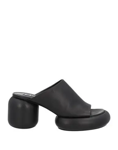 JIL SANDER Leather Slide Sandals - Black