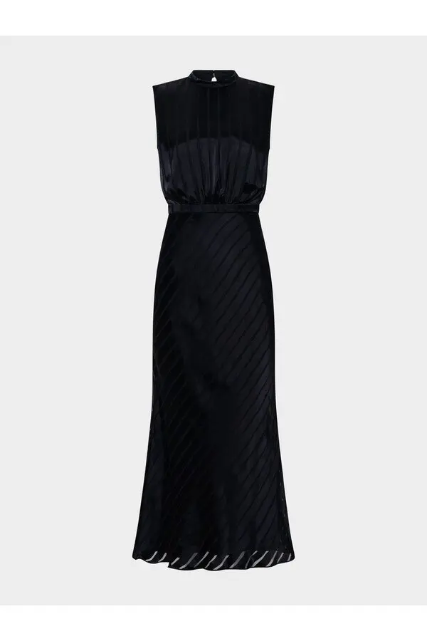 Saloni Fleur F Silk Dress - Black | Editorialist