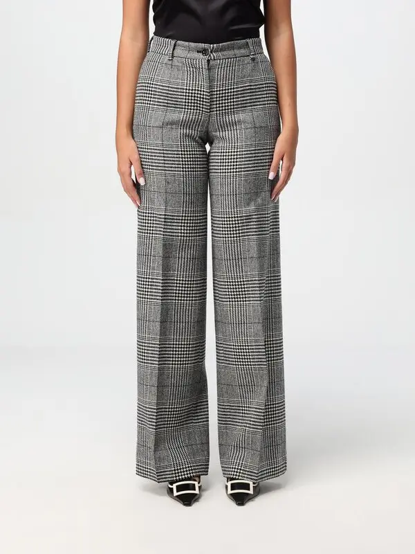 Dolce & Gabbana Plaid Wide Leg Trousers - Multicolor