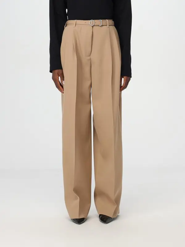 JIL SANDER Tailored Wide Leg Trousers - Beige