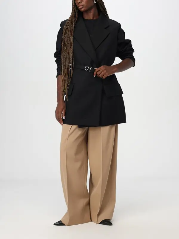 JIL SANDER Tailored Wide Leg Trousers - Beige