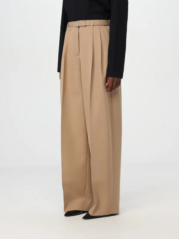 JIL SANDER Tailored Wide Leg Trousers - Beige