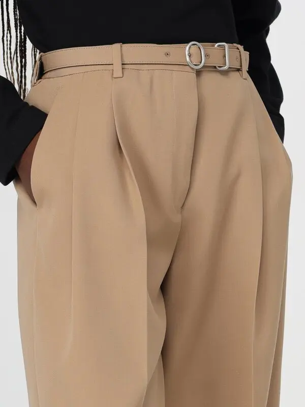 JIL SANDER Tailored Wide Leg Trousers - Beige