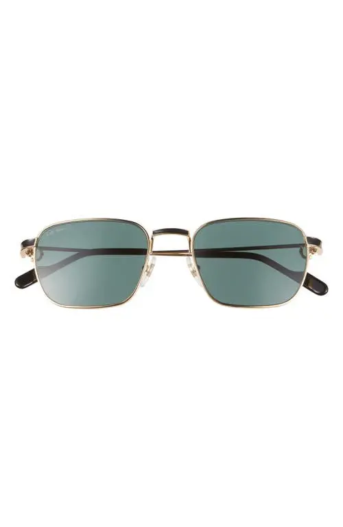 CARTIER 54mm Rectangle Sunglasses - Gold