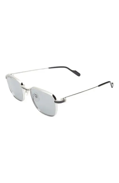 CARTIER 54mm Rectangle Sunglasses - Silver
