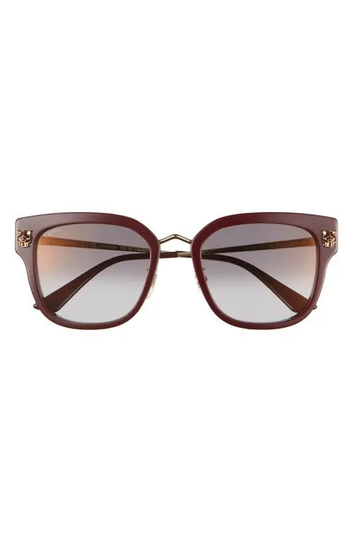 CARTIER 55mm Round Sunglasses - Burgundy