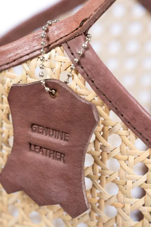 JELAVU Ophelia Cane Tote Bag - Chocolate