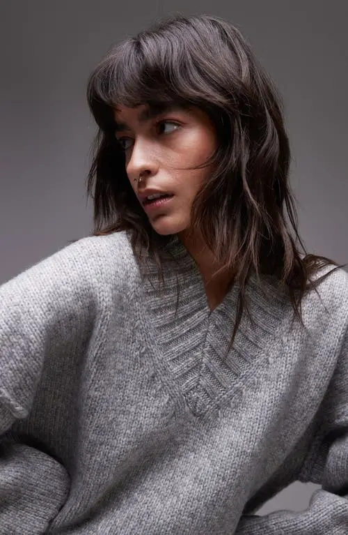 topshop ribbed sweater dress Topshop Turtle Neck Ribbed Sweater Dress in Oak