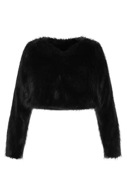City Chic Angelica Faux Fur Crop Jacket