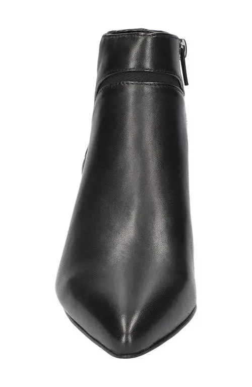 BELLA VITA Faraday Kitten Heel Bootie - Black Leather