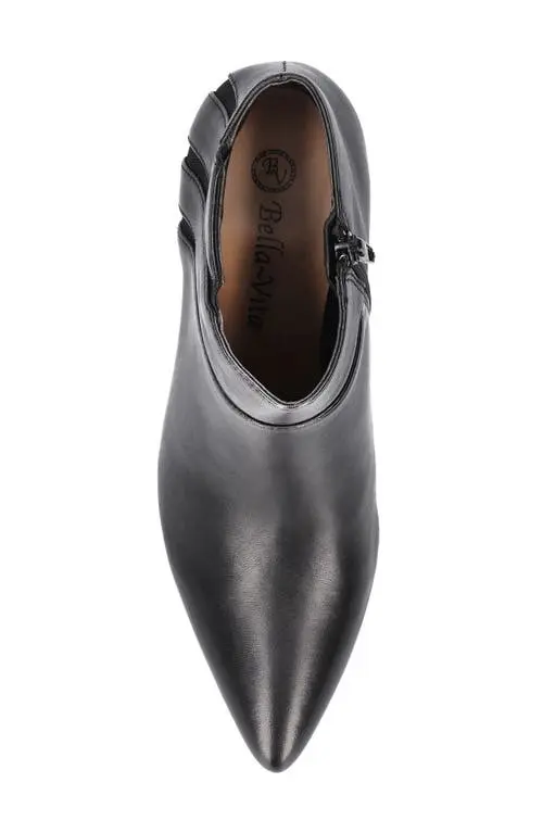 BELLA VITA Faraday Kitten Heel Bootie - Black Leather
