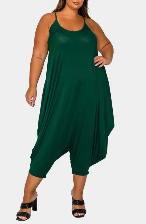 L I V D Quinn Pocket Balloon Leg Jumpsuit - Green Hunter