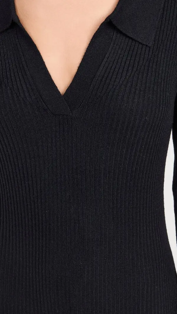 O.P.T Nicole Ribbed Knit Dress - Black