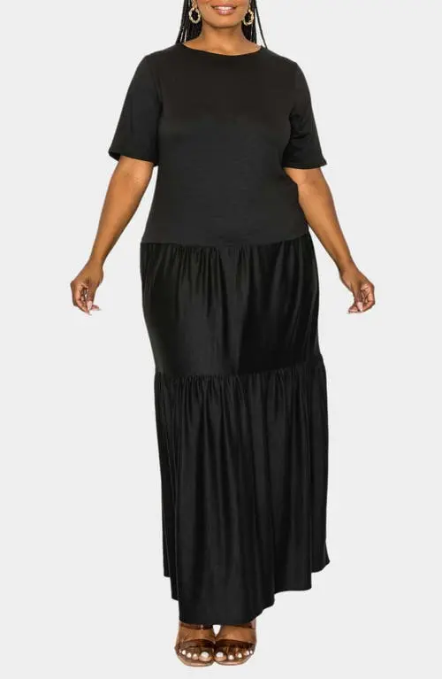 L I V D Jourdan Tiered Maxi Dress - Black