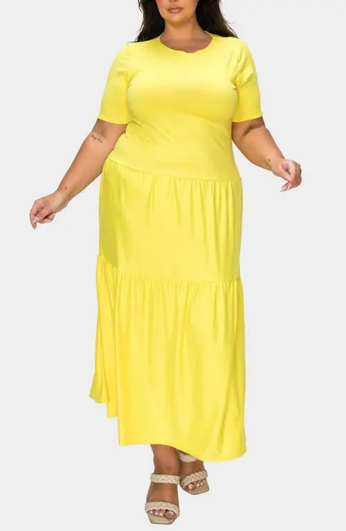 L I V D Jourdan Tiered Maxi Dress - Yellow