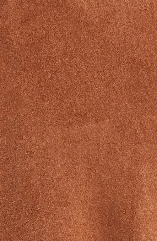 Bagatelle Drape Front Faux Suede Jacket - Sienna