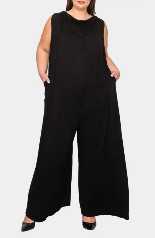 L I V D Olson Pocket Wide Leg Jumpsuit - Black