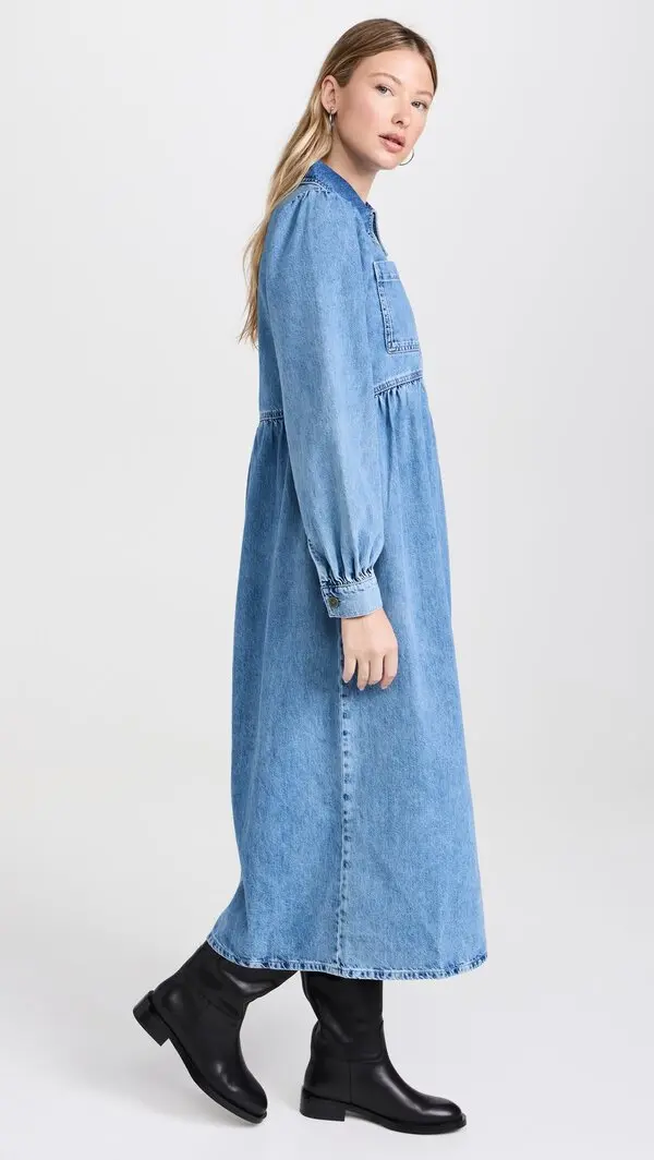 Aligne Gabriella Denim Midi Dress In Light Wash - 60% Off | Editorialist