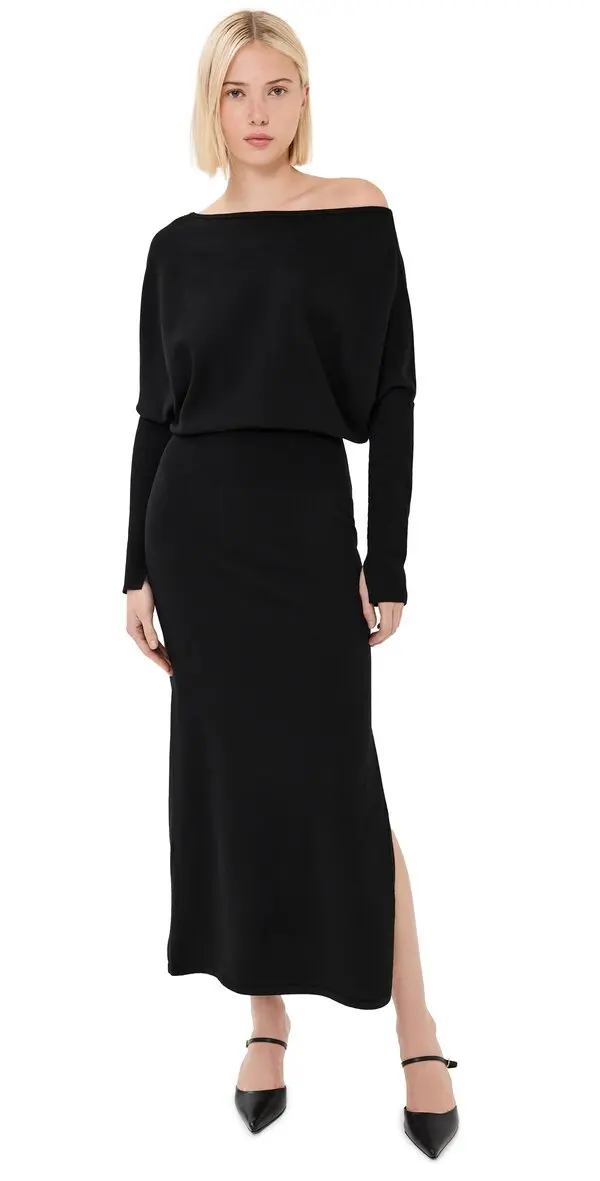 Simkhai Janese Off Shoulder Midi Dress - Black