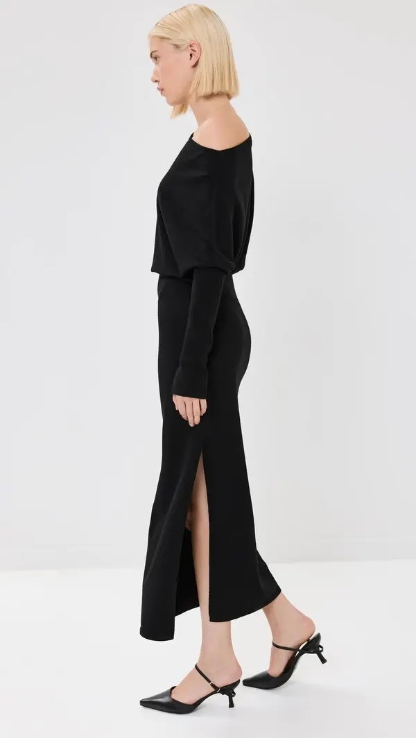 Simkhai Janese Off Shoulder Midi Dress - Black