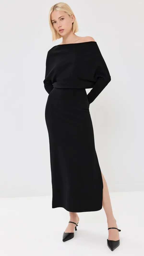 Simkhai Janese Off Shoulder Midi Dress - Black