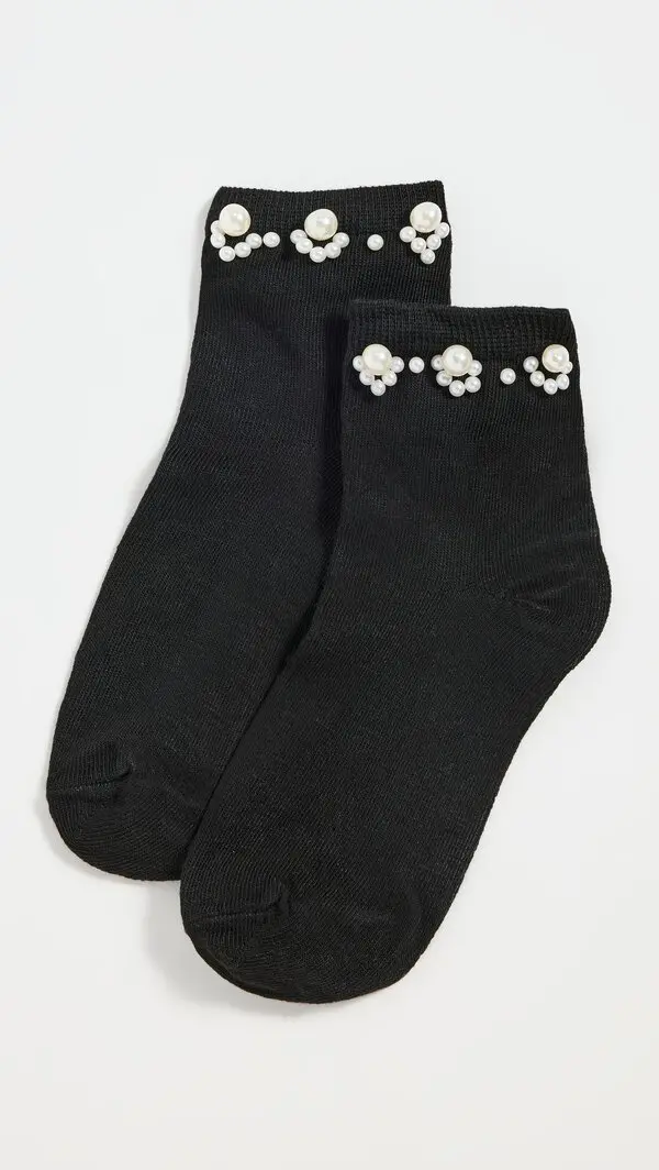 STEMS Pearl Embellished Crew Socks