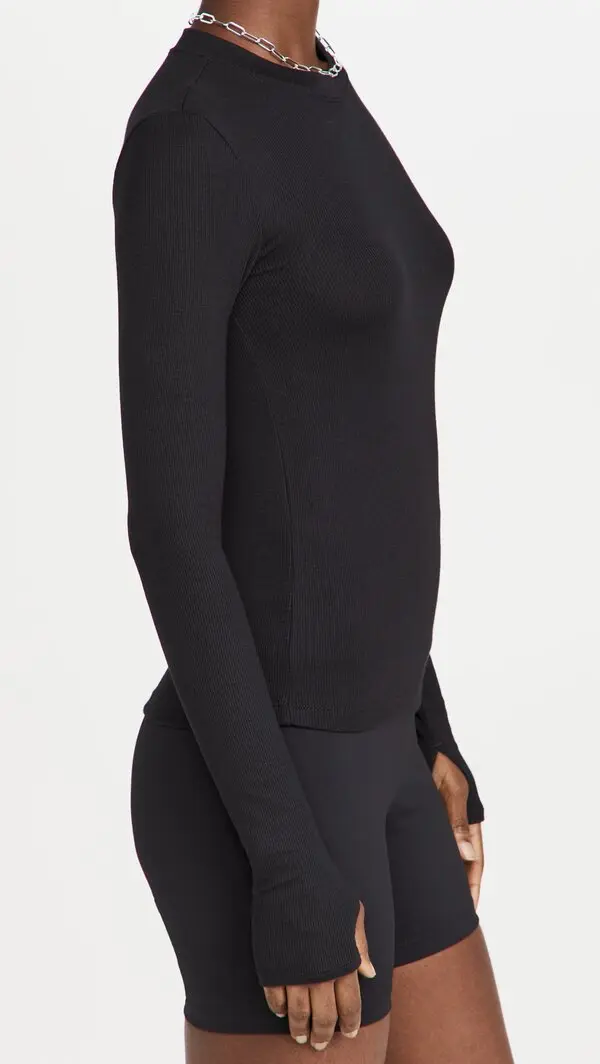 Splits59 Louise Ribbed Long Sleeve - Black