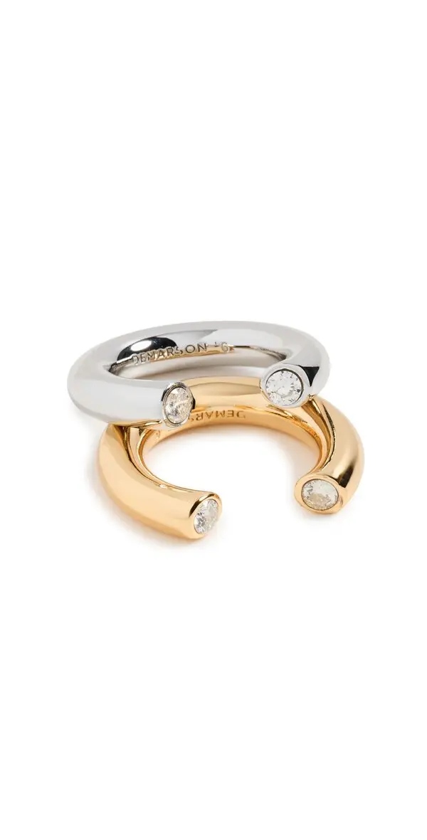 Demarson Miley Stackable Rings - 12k Shiny Gold/ir/crystal