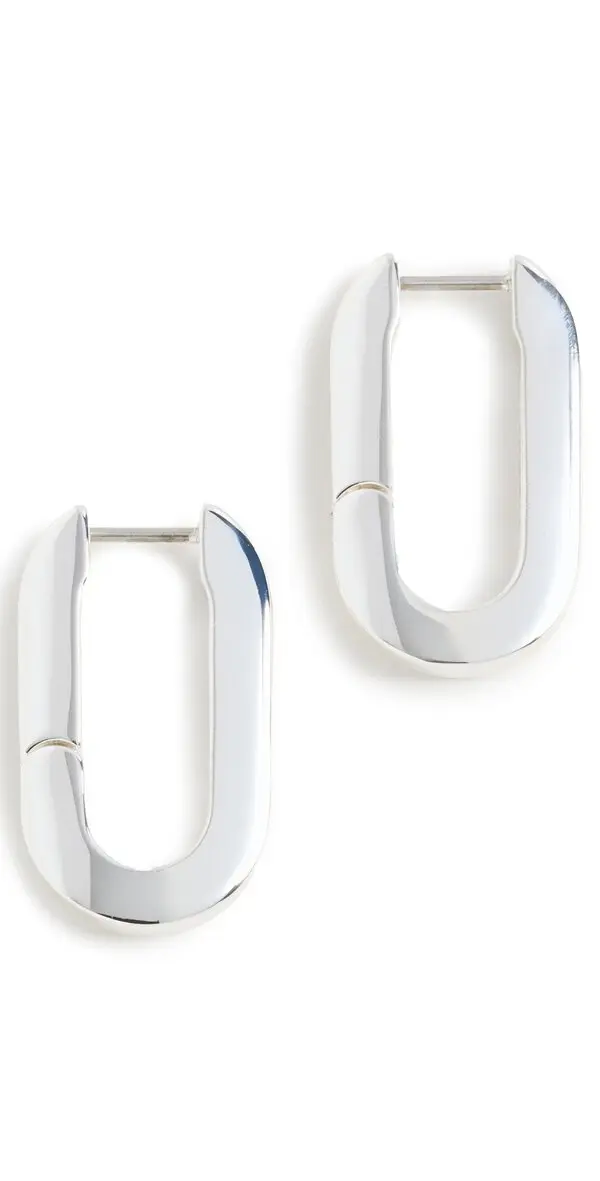 Jenny Bird U-link Hinged Hoop Earrings - Platinum